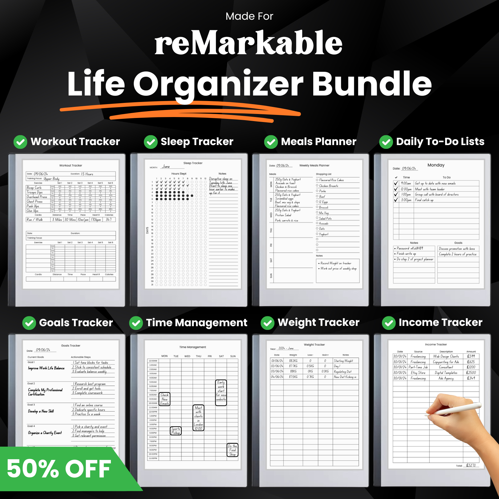Life Organizer Bundle for reMarkable – Your Productivity Pro