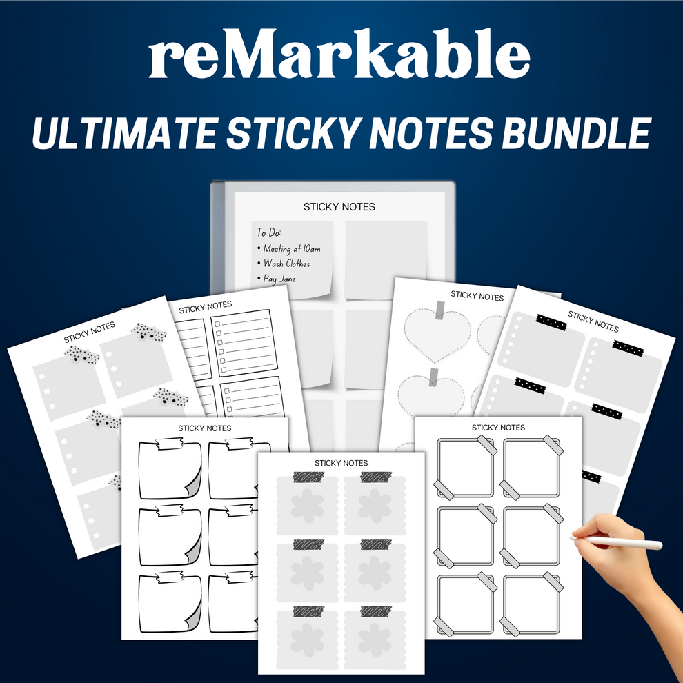reMarkable Sticky Notes Bundle Templates – Your Productivity Pro
