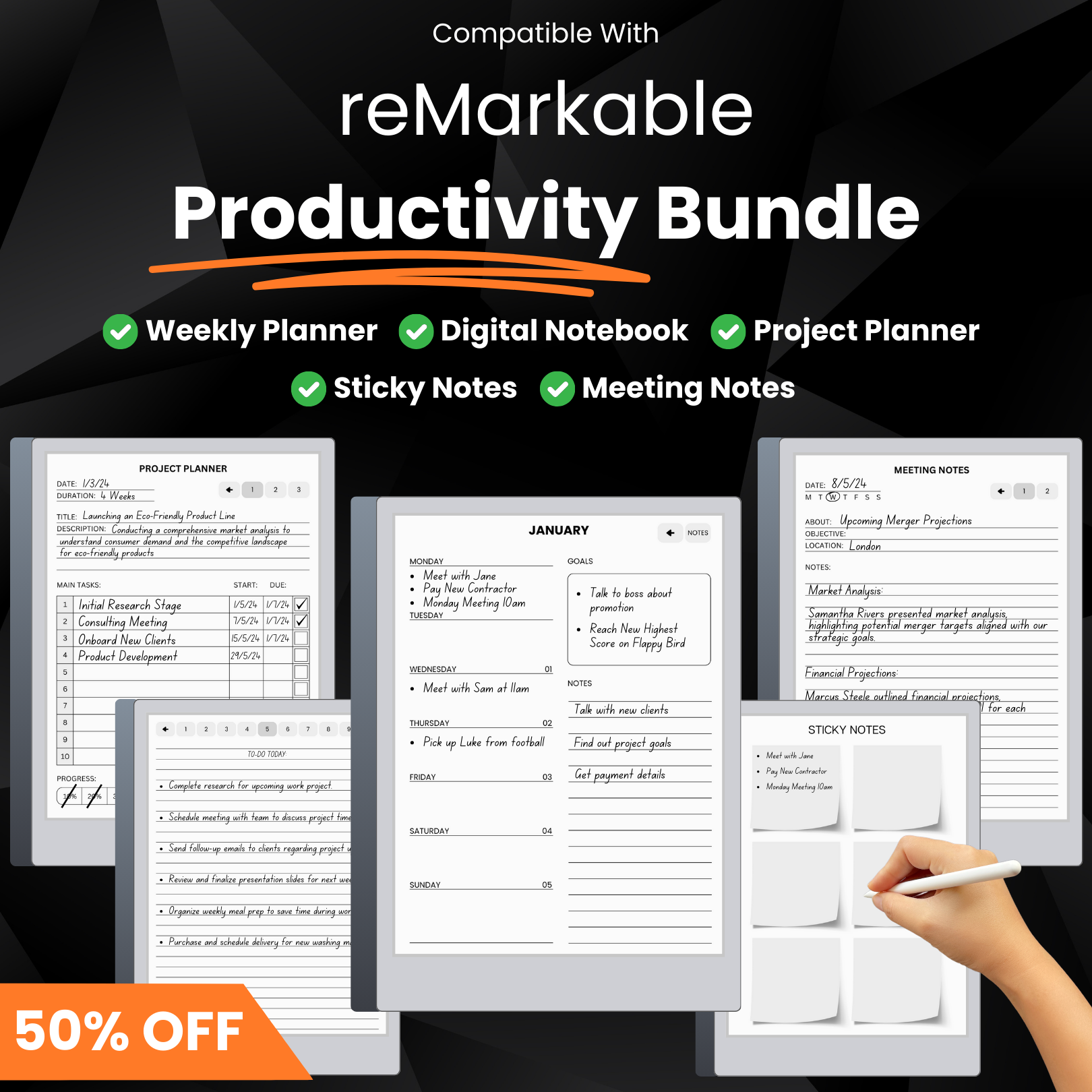 Remarkable Productivity Templates Bundle Your Productivity Pro